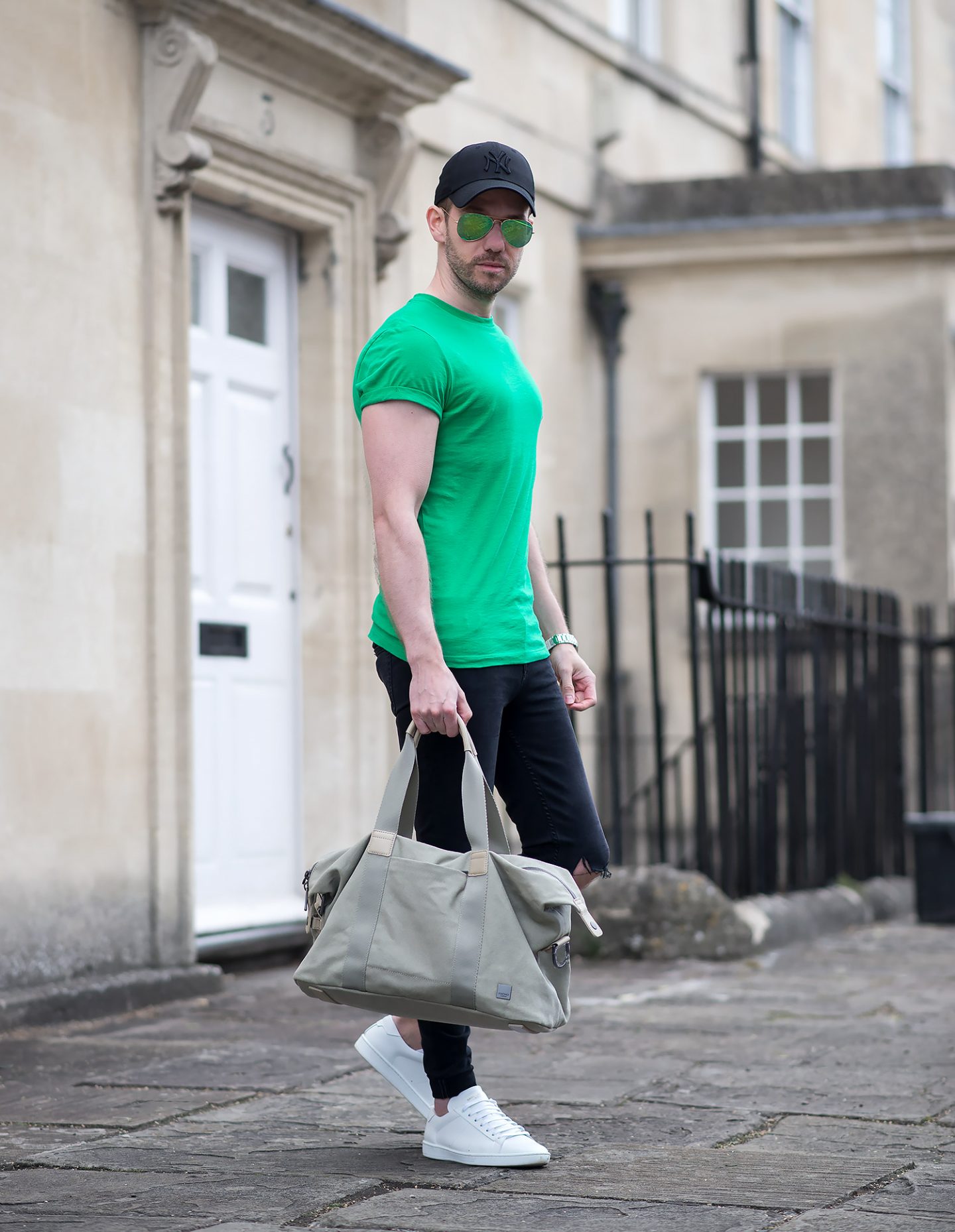 Pop Of Colour With A Striking Green T Shirt Outfit - Your Average Guy